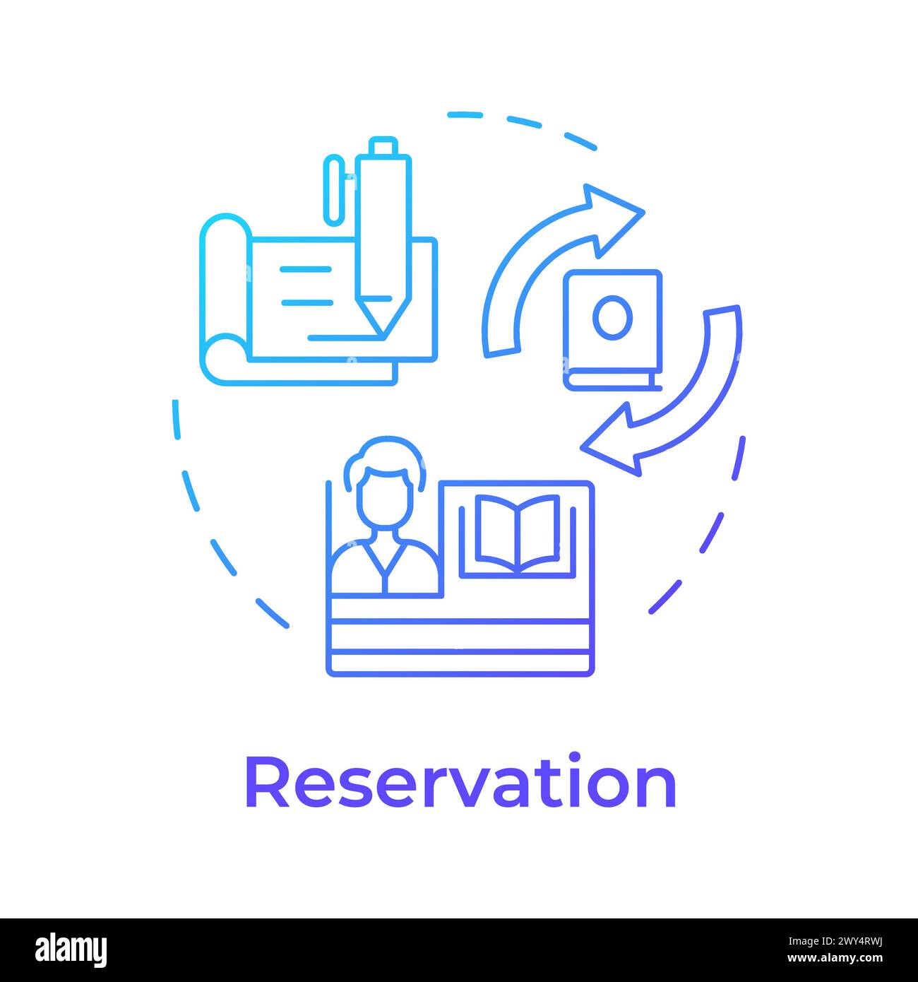 Reservation blue gradient concept icon Stock Vector Image & Art - Alamy
