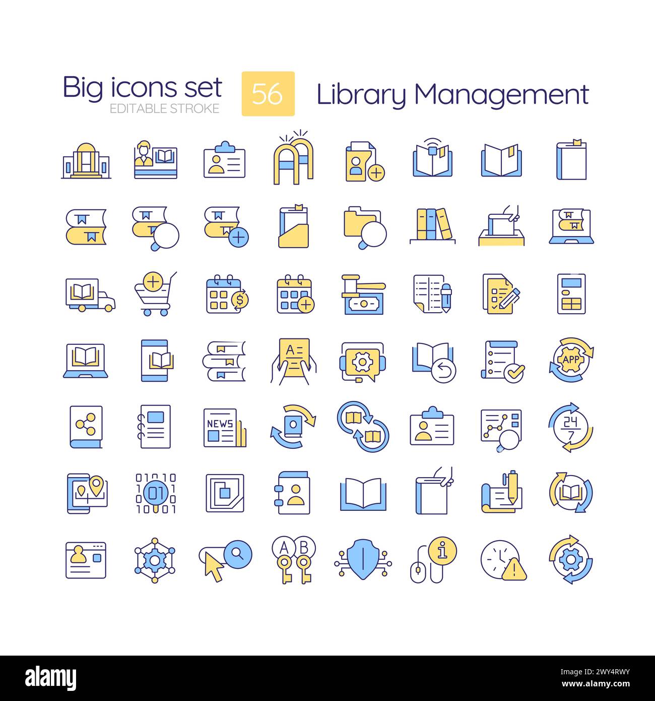 Library management RGB color icons set Stock Vector Image & Art - Alamy
