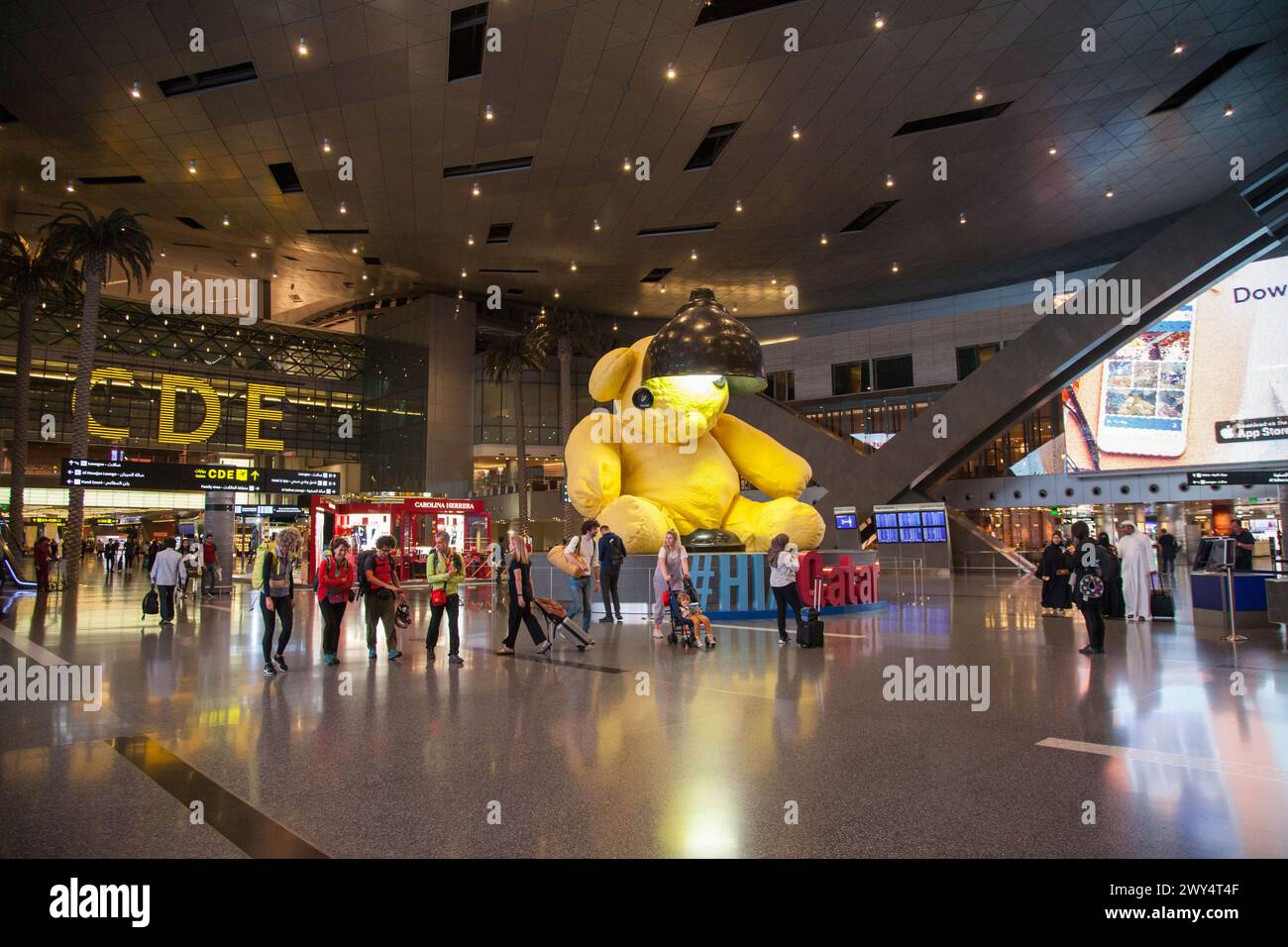 Hamad International Airport Terminal with all gates and Travellers ...