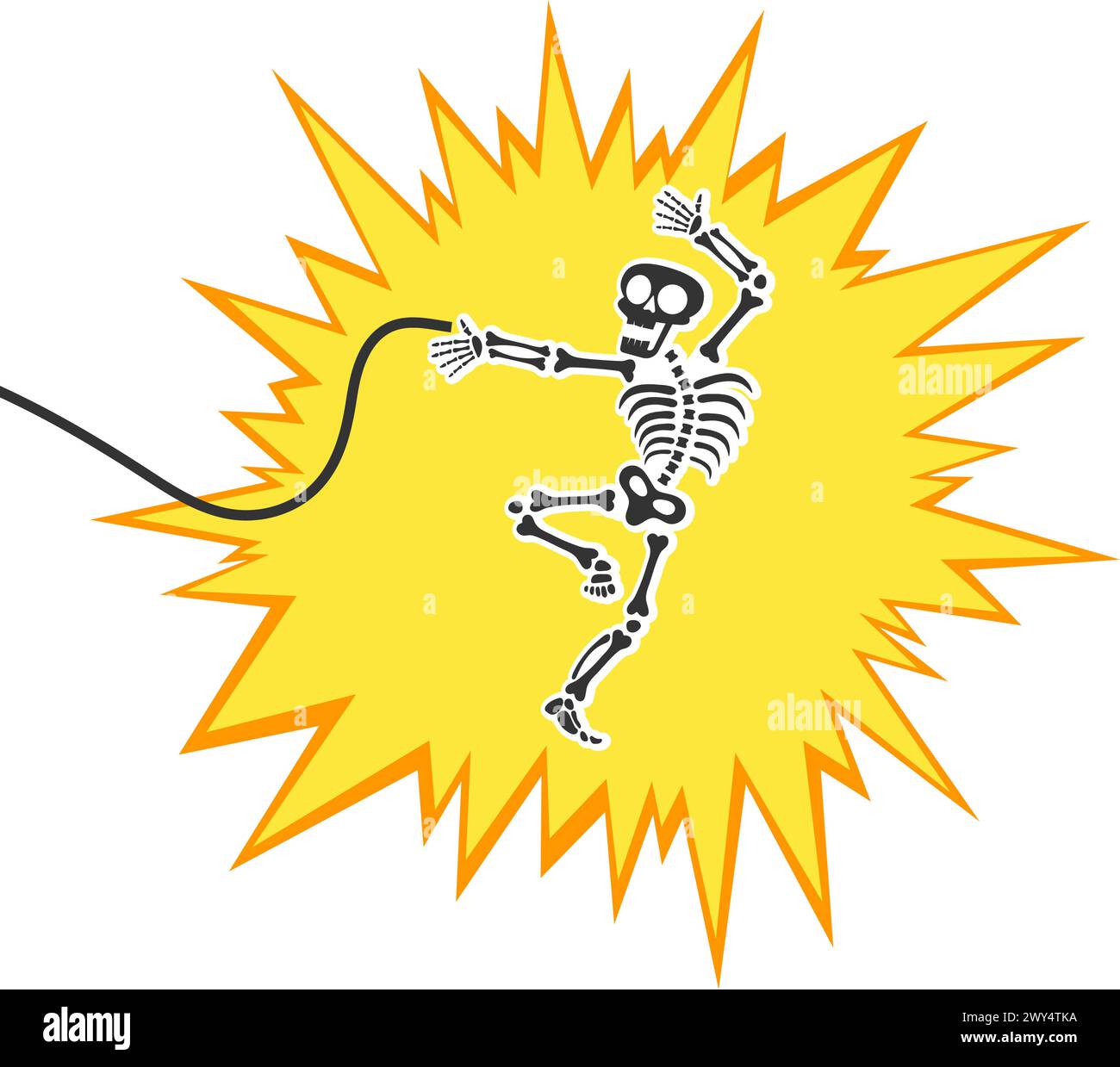 Skeleton electric shock by high voltage or lighting electrocuted ...