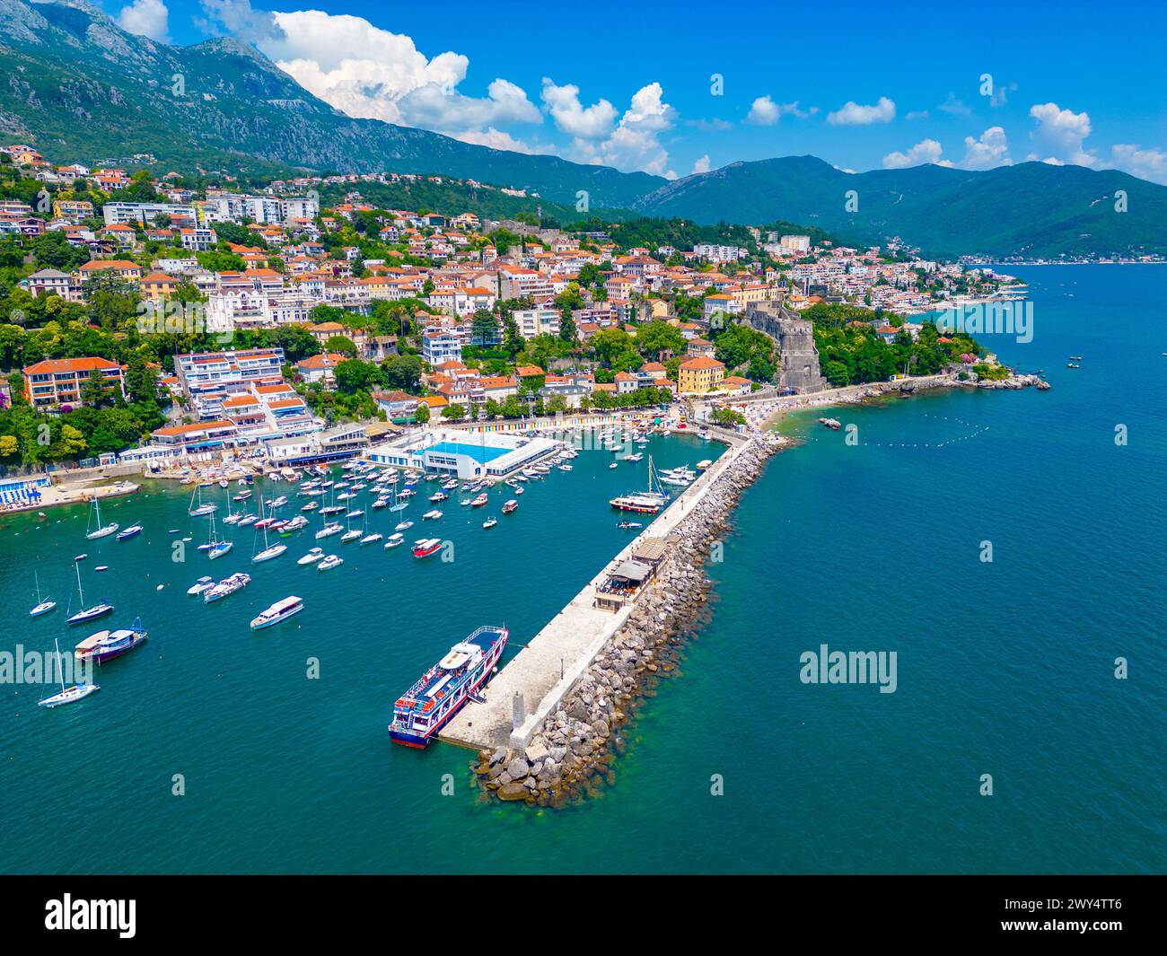 Aerial view of Herceg Novi in Montenegro Stock Photo - Alamy
