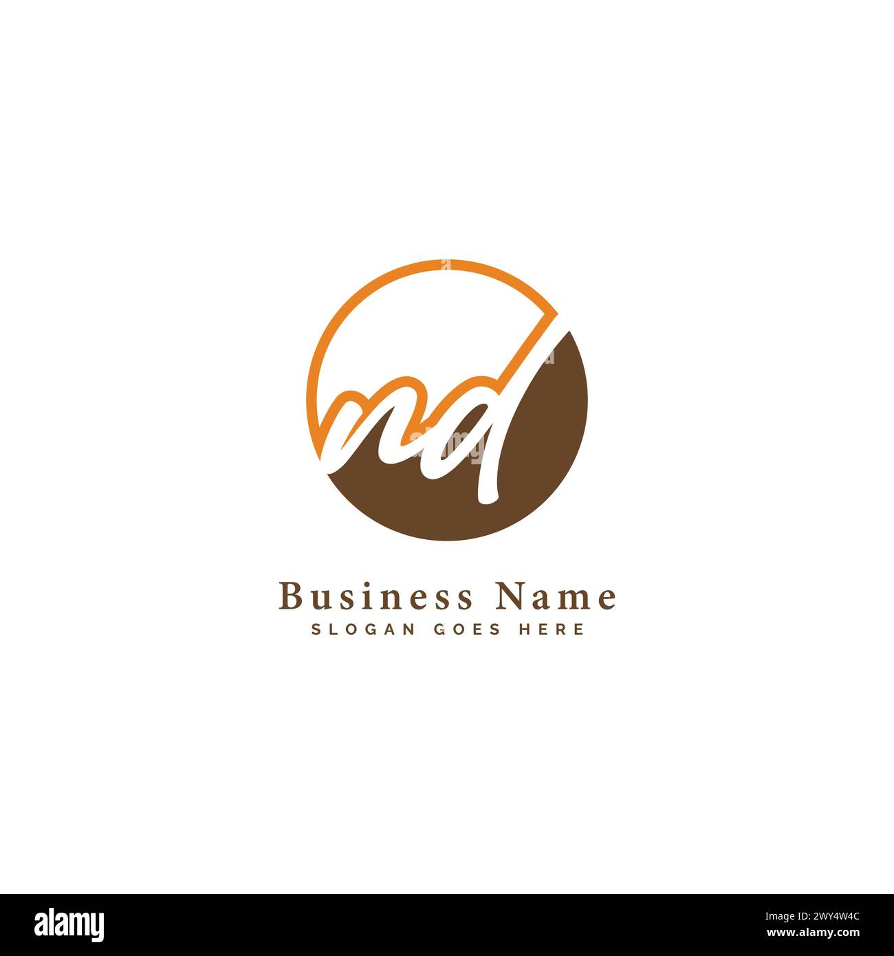 N, D, ND Initial letter handwritten, Alphabet ND signature Icon in ...