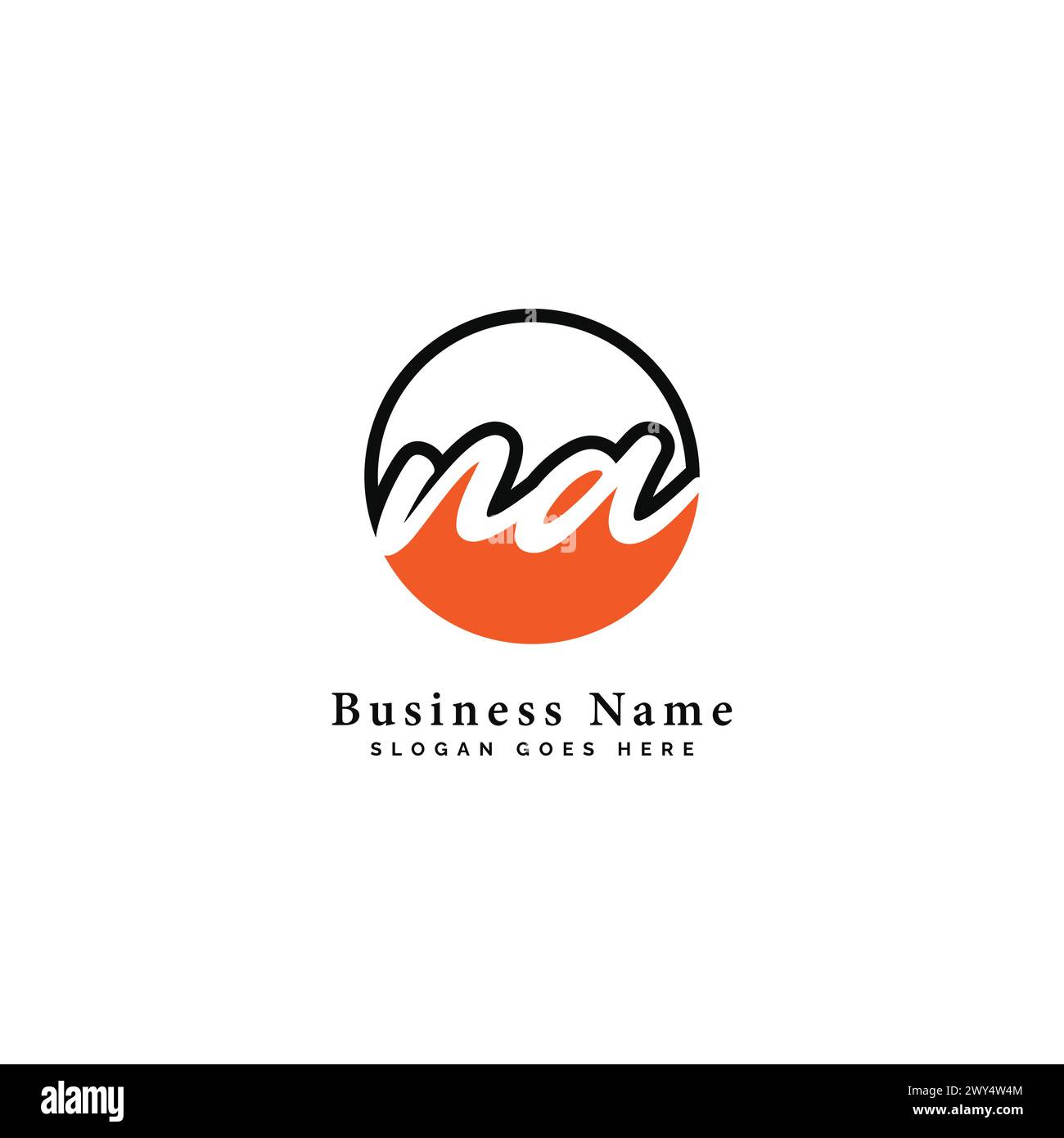 N, A, NA Initial letter handwritten, Alphabet NA signature Icon in ...