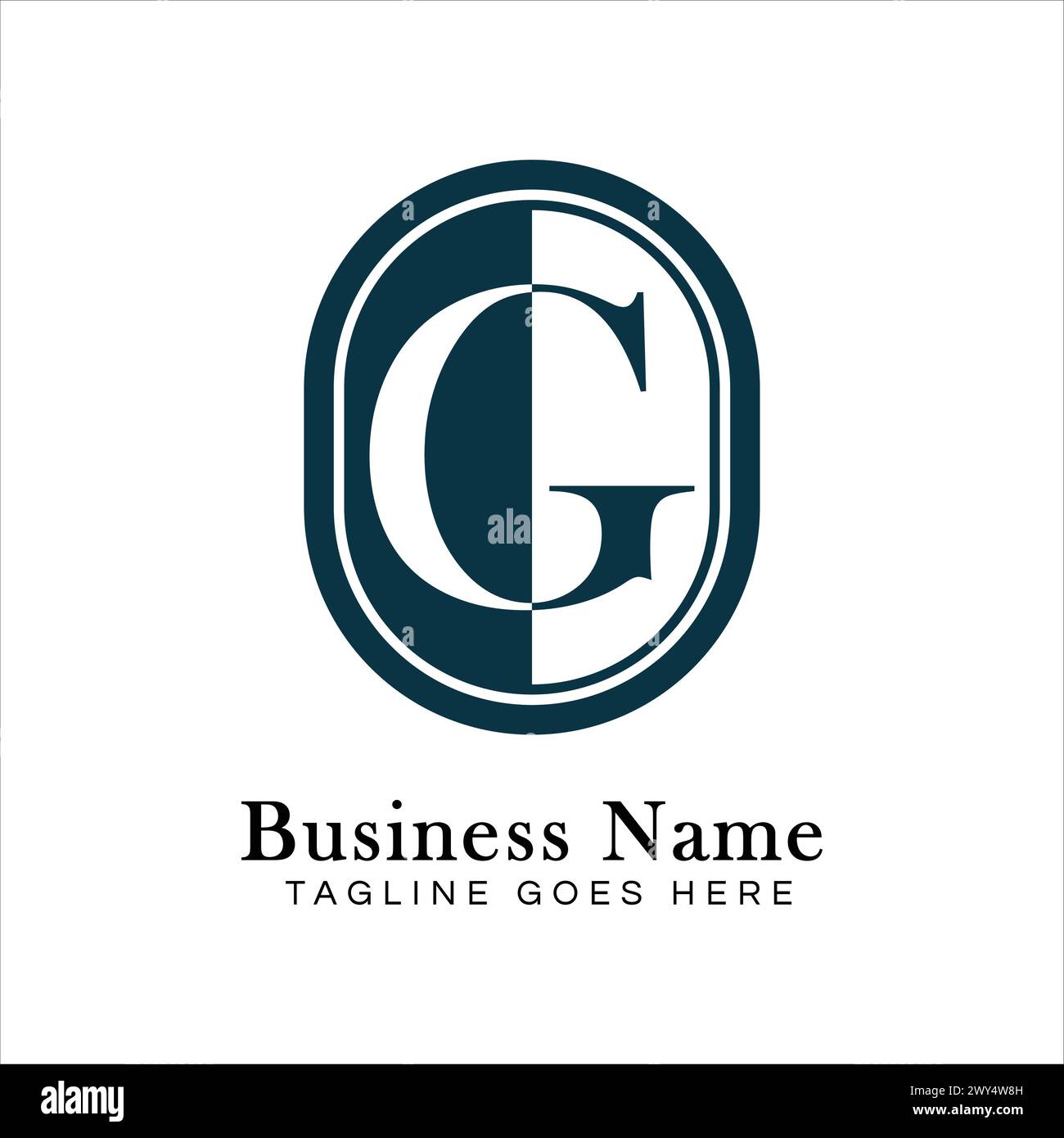 Letter G Logo in Oval shape. Alphabet G Business Icon in Round Shape ...