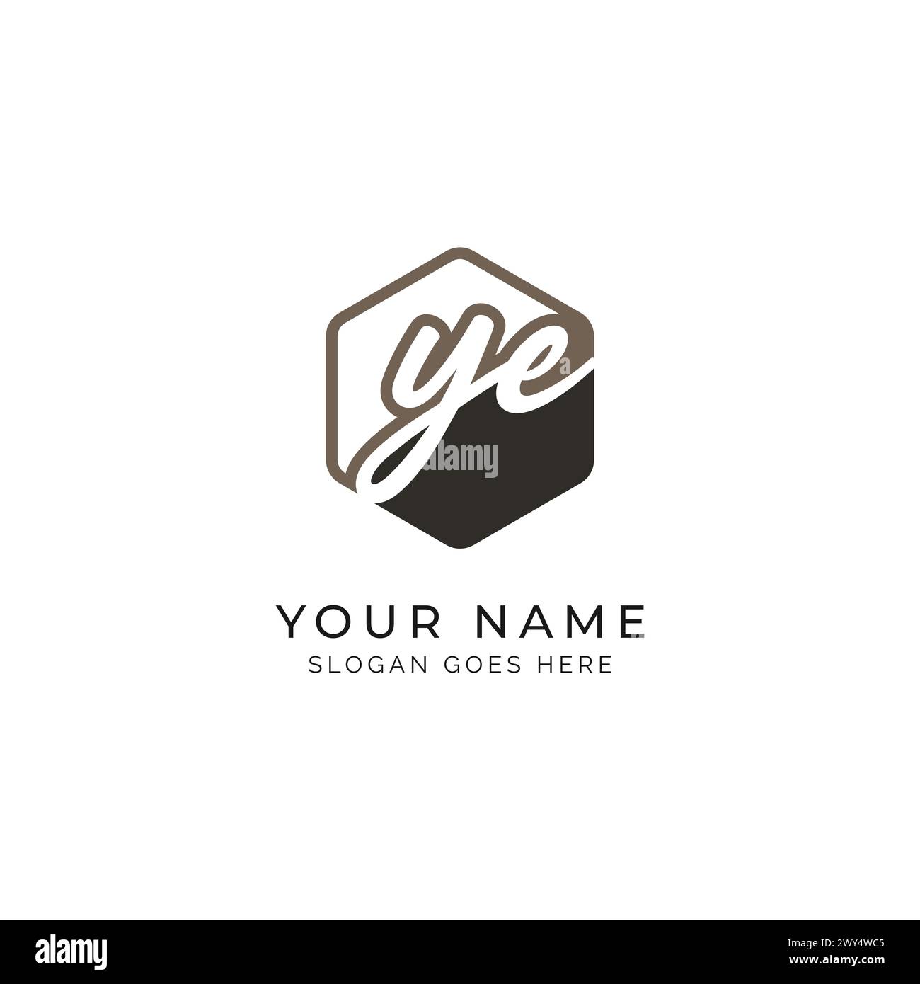 Y, E, YE Initial letter handwritten, Alphabet YE signature Icon in ...