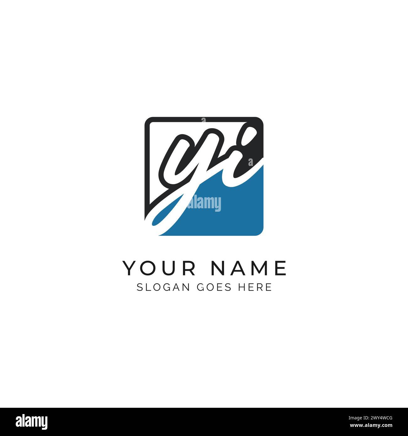 Y, I, YI Initial letter handwritten, Alphabet YI signature Icon in ...