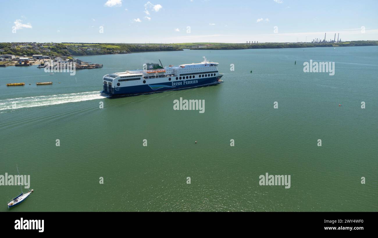 Irish Ferry, sailing from Pembroke dock, Pembrokeshire, Wales,UK Stock ...