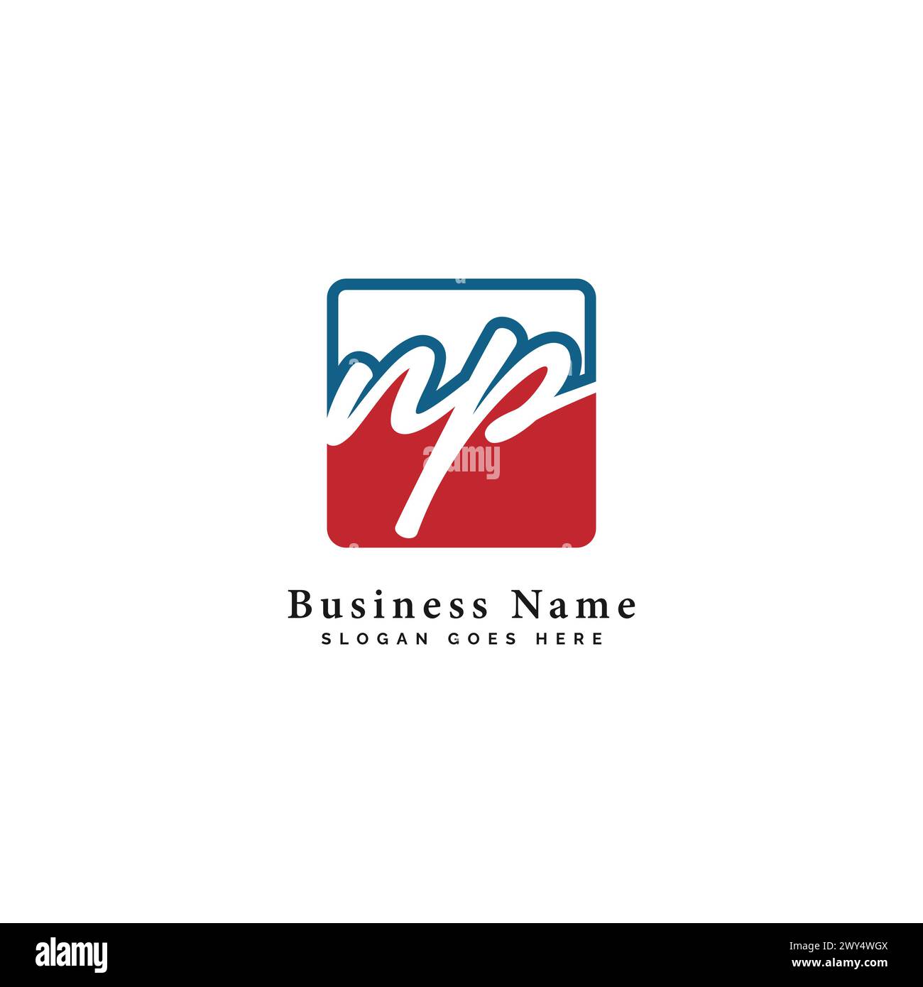 N, P, NP Initial letter handwritten, Alphabet NP signature Icon in ...