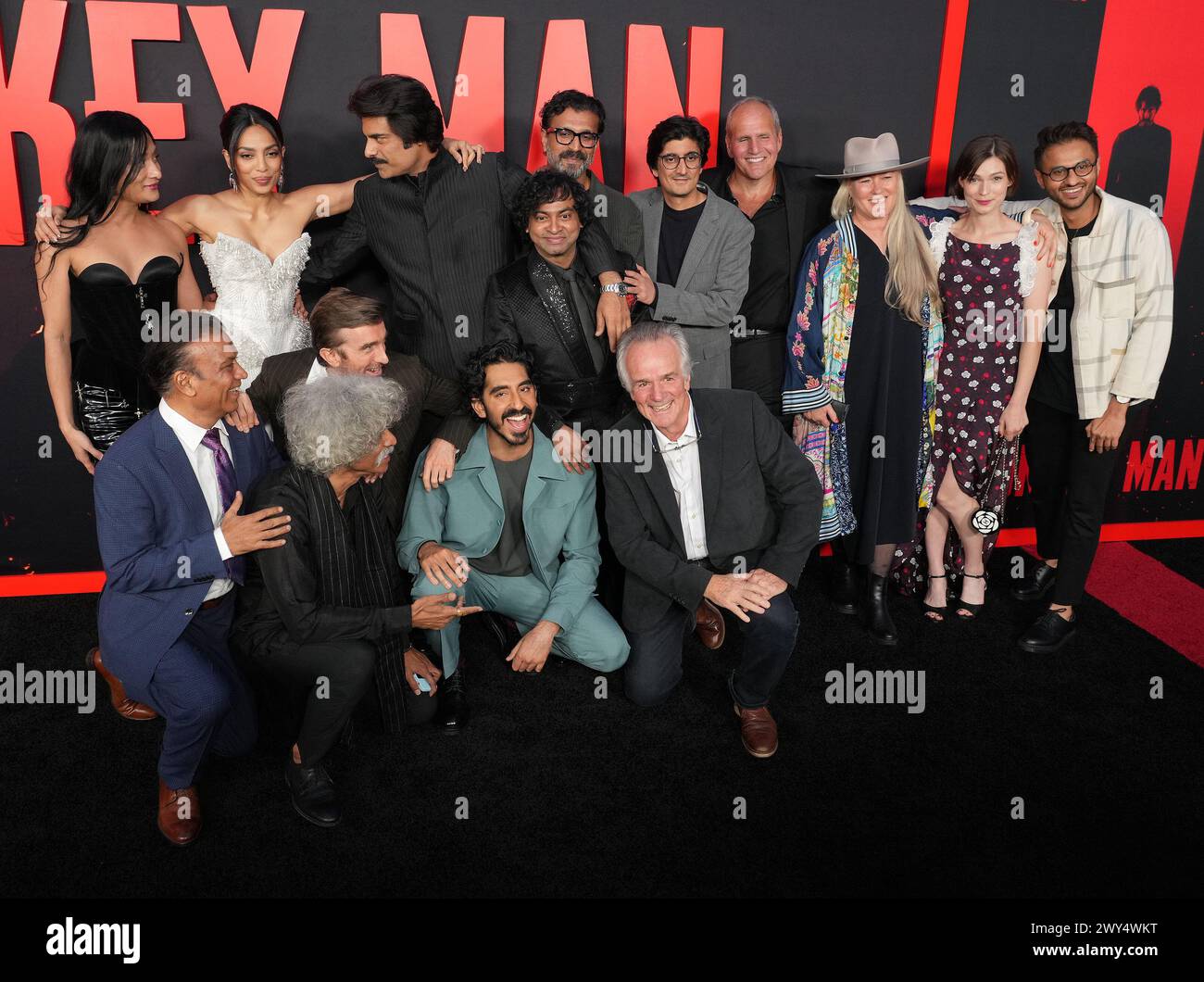 Los Angeles, USA. 03rd Apr, 2024. (L-R) MONKEY MAN Cast & Crew - Reva ...