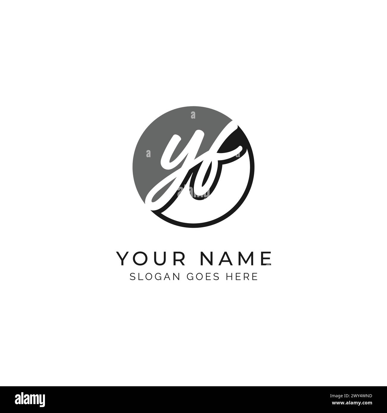 Y, F, YF Initial letter handwritten, Alphabet YF signature Icon in ...