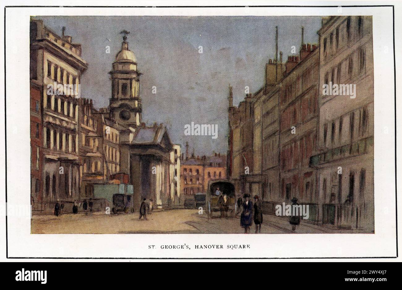 watercolour of St George's, Hanover Square, London , circa 1926 Stock ...