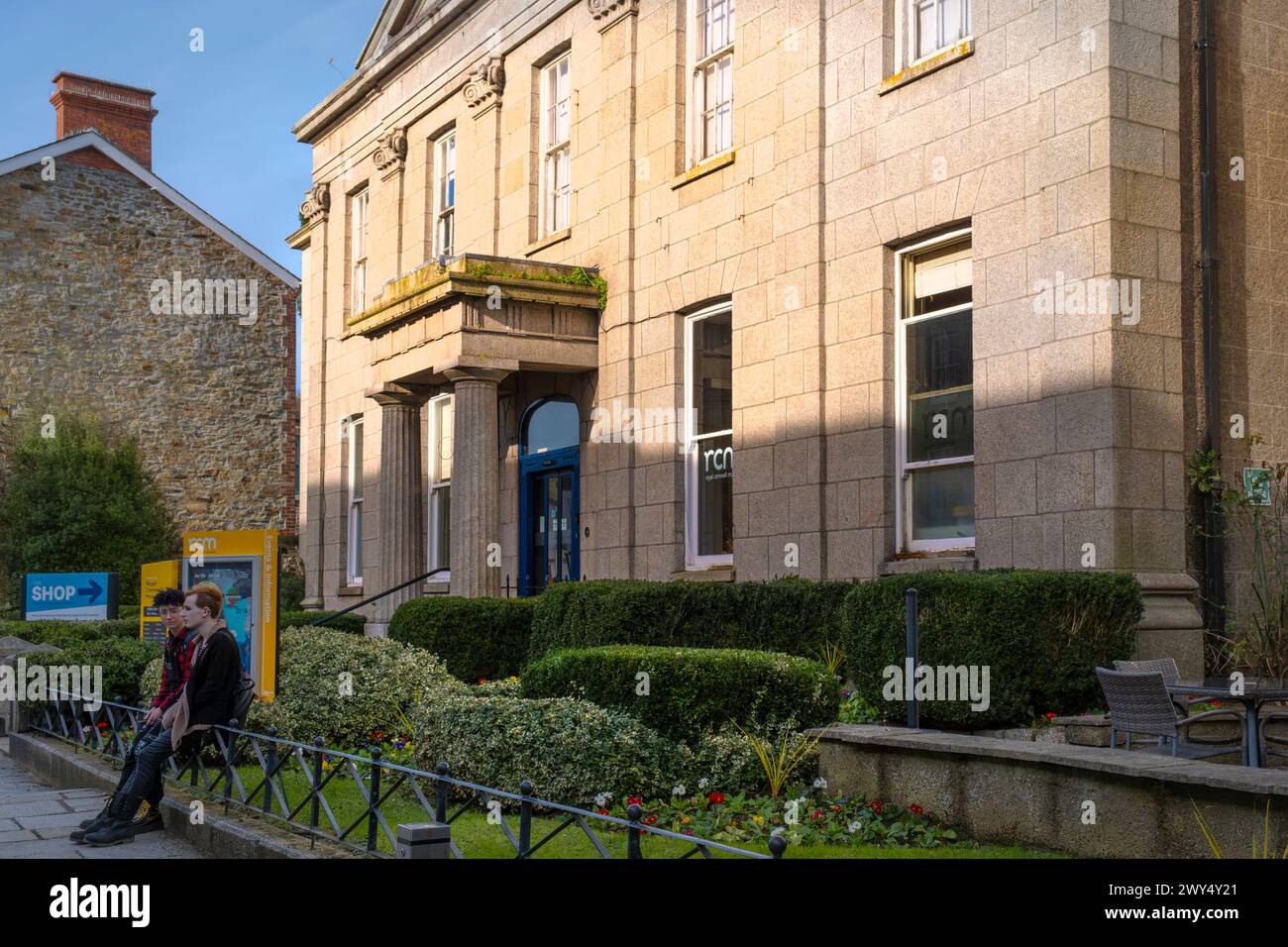 The facade and entrance to the Royal Cornwall Museum River Street in ...