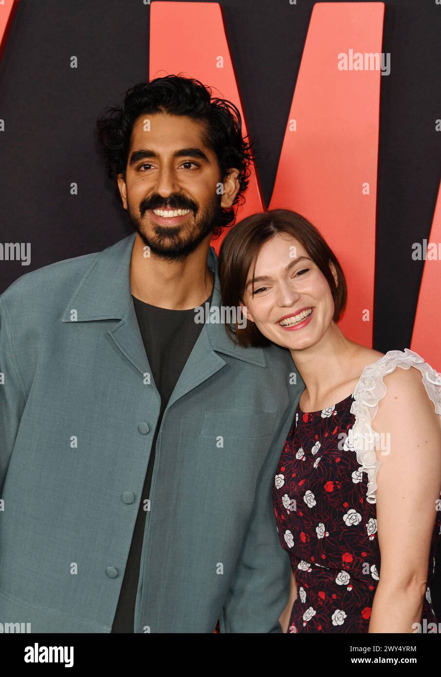 HOLLYWOOD, CALIFORNIA - APRIL 03: (L-R) Dev Patel and Tilda Cobham ...