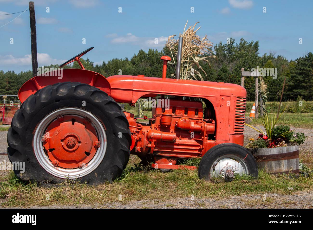Vintage red tractor hi-res stock photography and images - Alamy