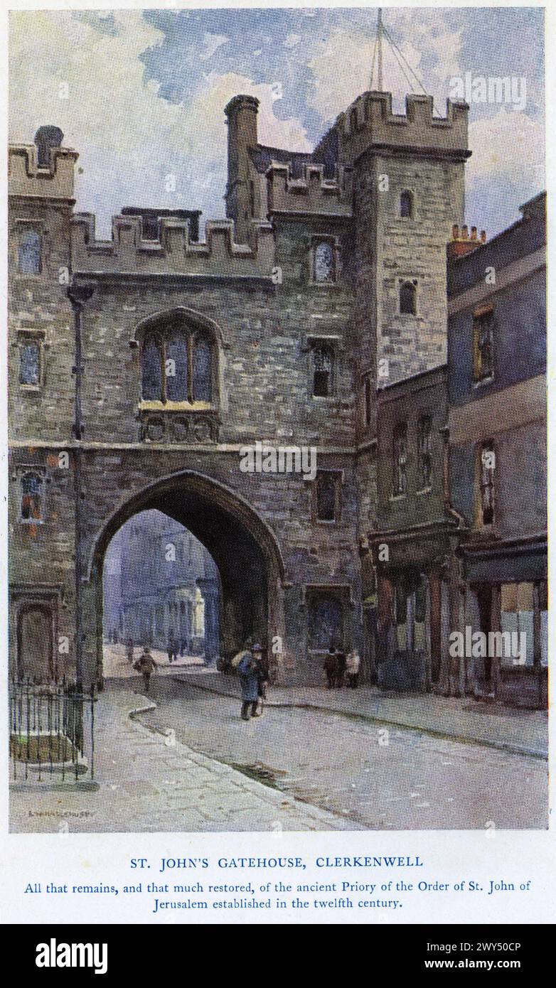 watercolour of St John's Gatehouse, Clerkenwell, circa 1927 Stock Photo ...