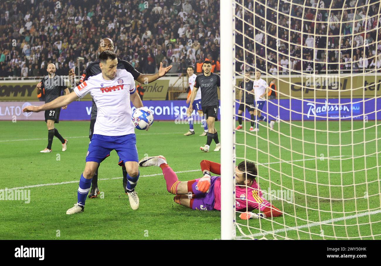 Split, Croatia. 03rd Apr, 2024. Player from Hajduk Nikola Kalinic ...