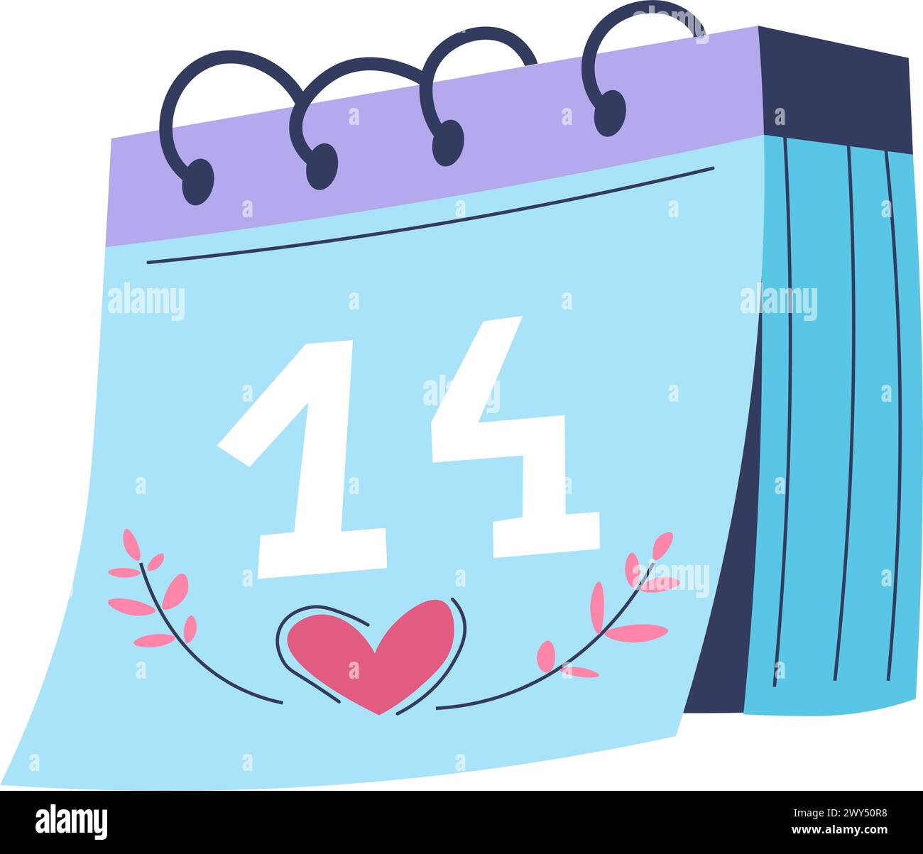 February 14 vintage calendar Stock Vector Images - Alamy