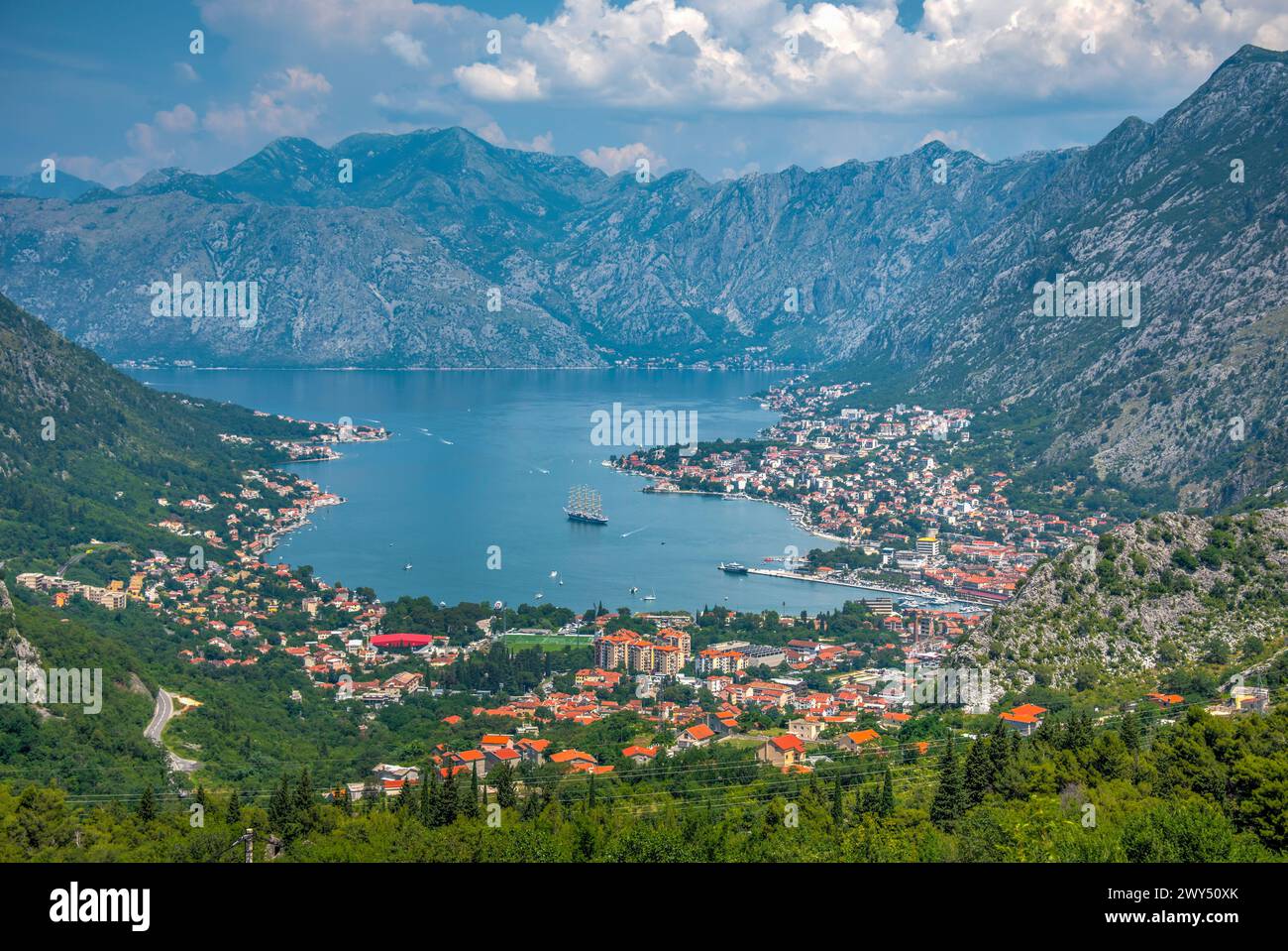 Panorama of Boka Kotorska bay in Montenegro Stock Photo - Alamy