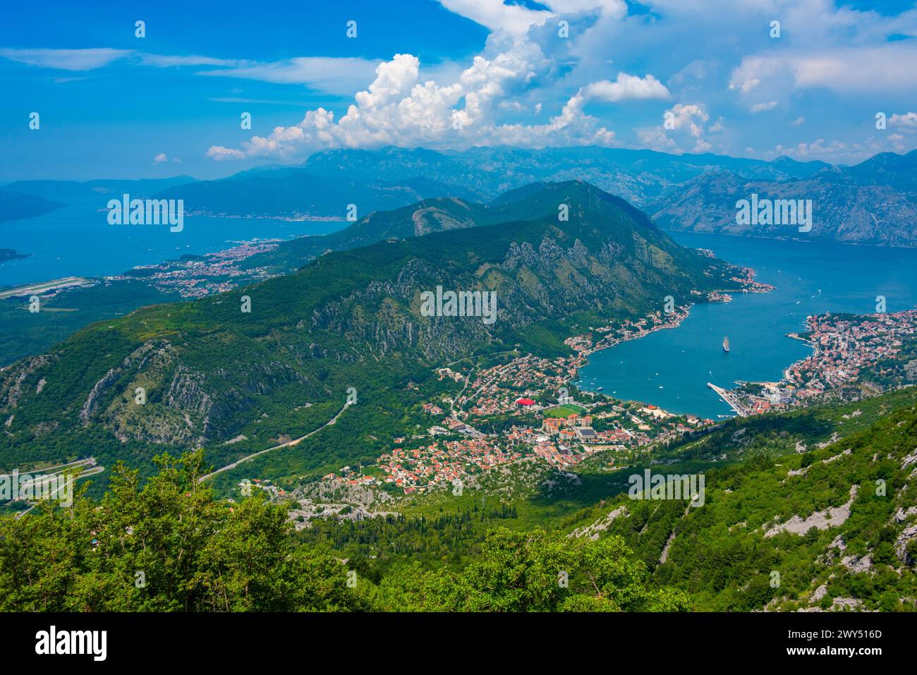 Panorama of Boka Kotorska bay in Montenegro Stock Photo - Alamy