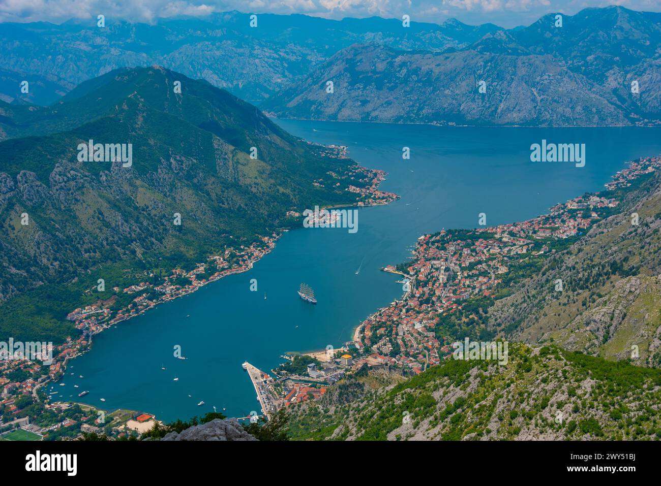 Panorama of Boka Kotorska bay in Montenegro Stock Photo - Alamy