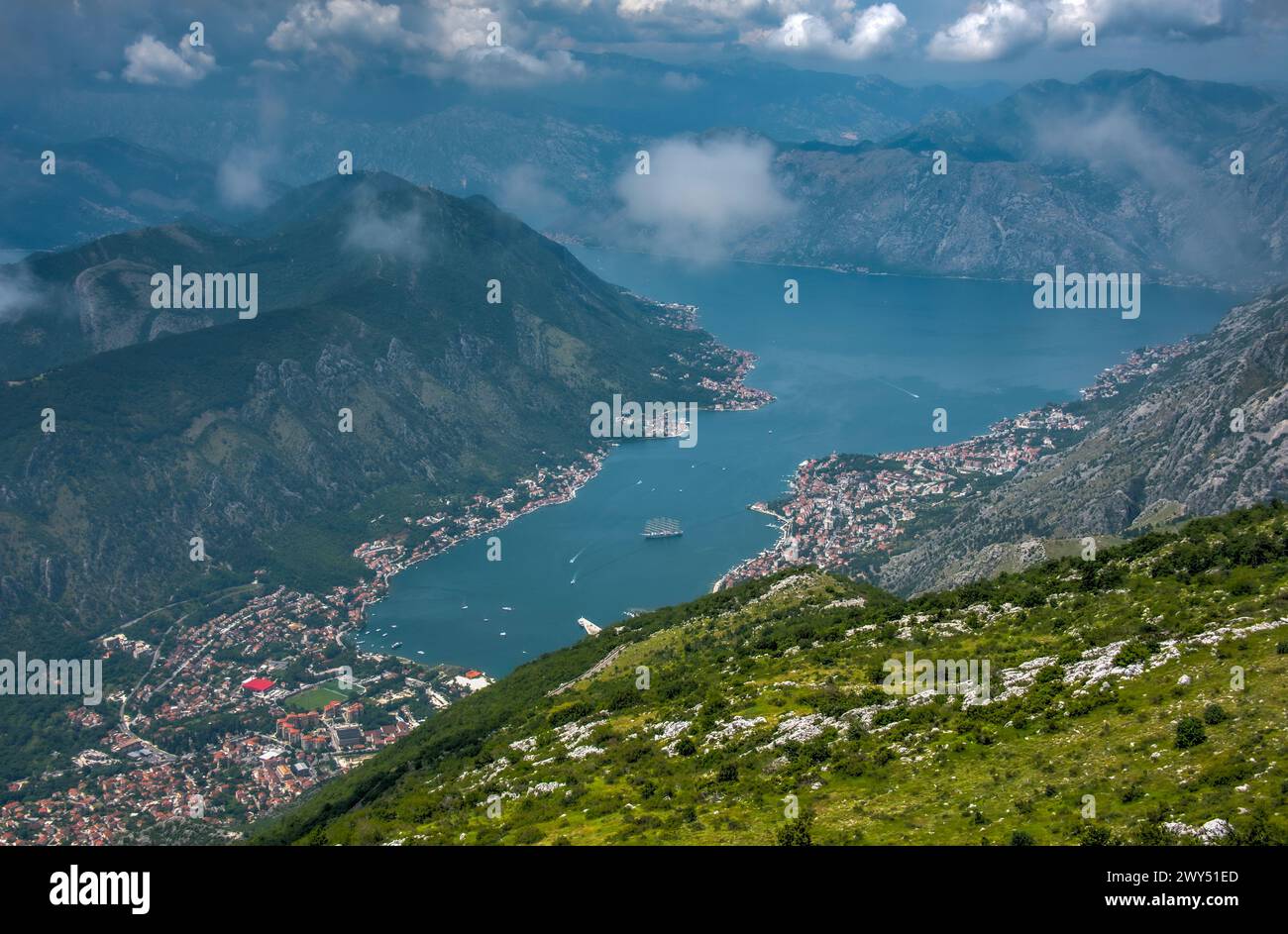 Panorama of Boka Kotorska bay in Montenegro Stock Photo - Alamy