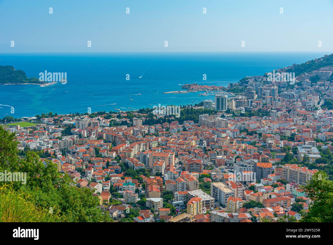 Panorama view of Budva in Montenegro Stock Photo - Alamy