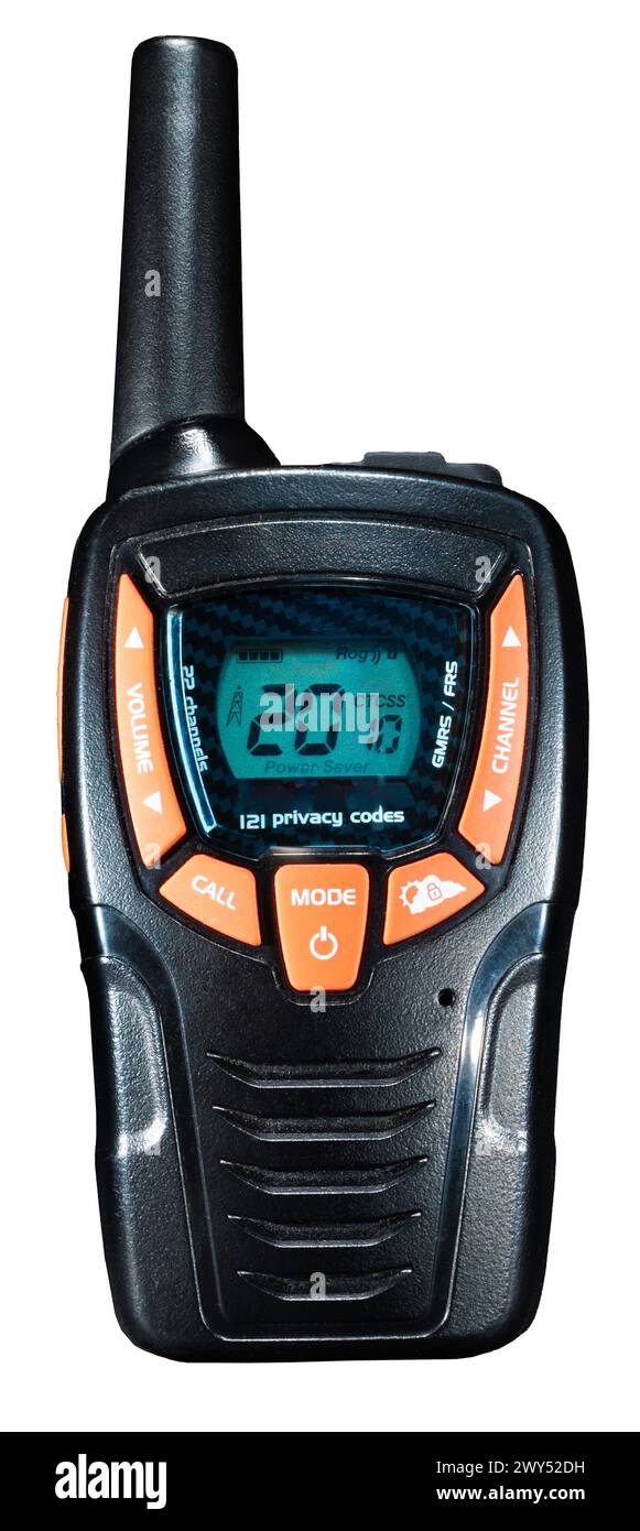 GMRS and FRS walkie-talkie with a short antenna, LCD display and a ...