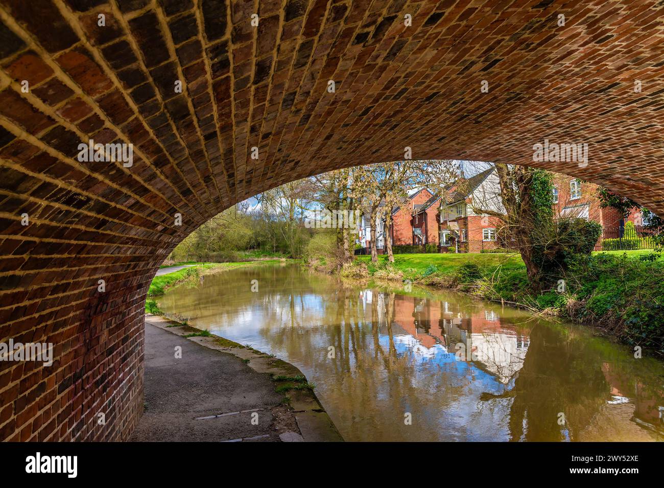 A view under the Canal Street bridge in Aylestone Meadows, Leicester ...