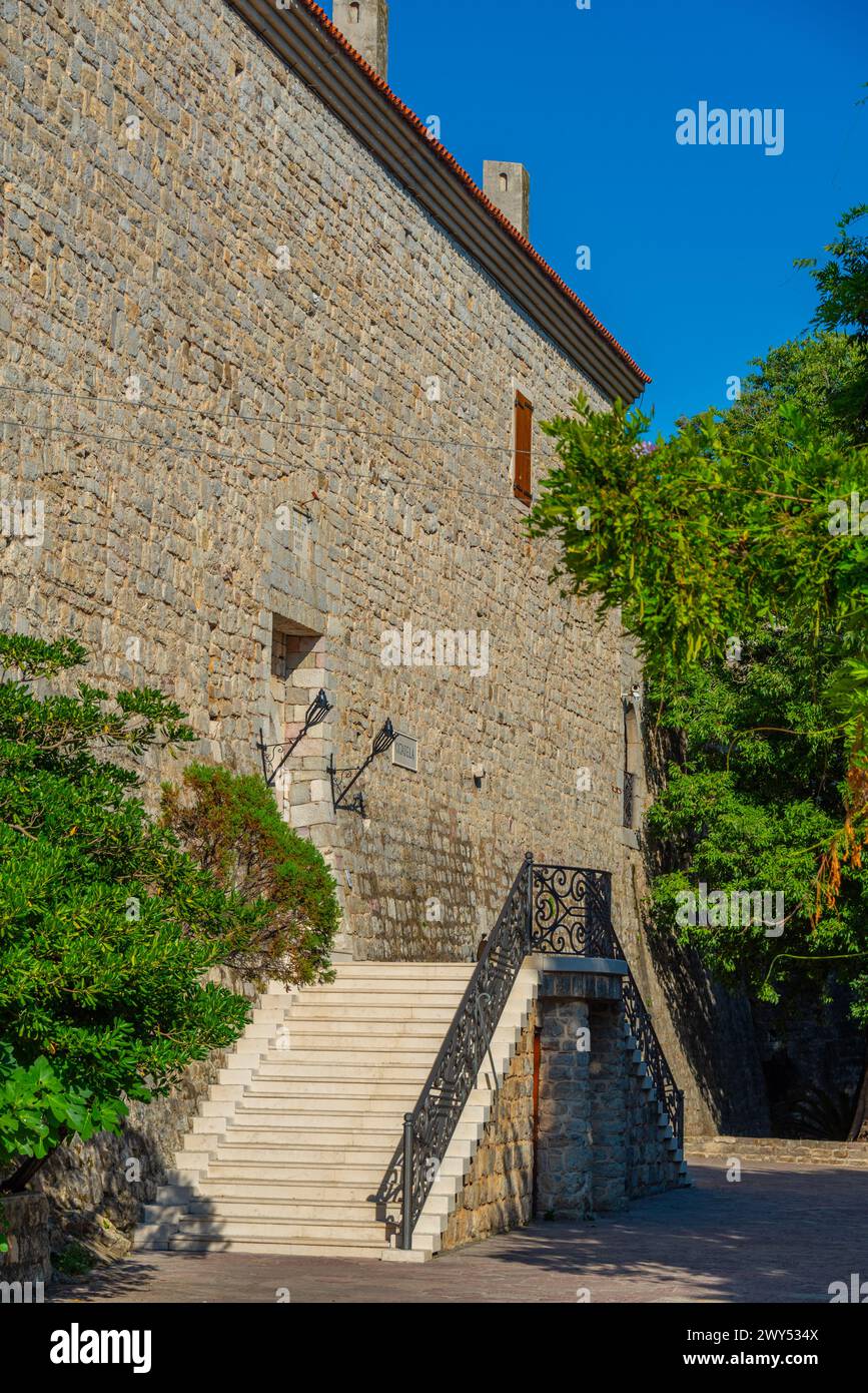 Courtyard of the Budva citadel in Montenegro Stock Photo - Alamy