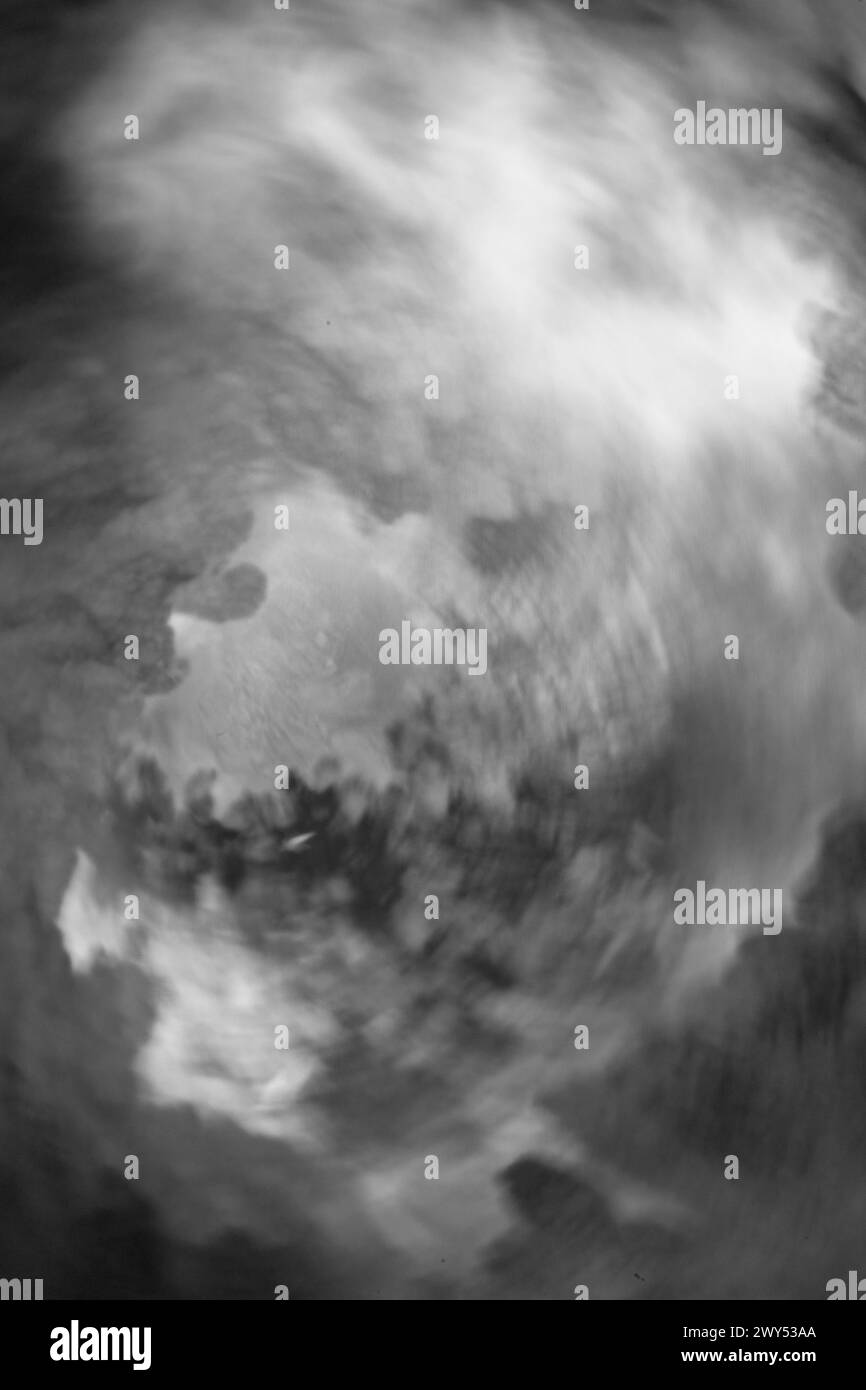 Intentional camera movement (ICM) image of a dream like black and white ...