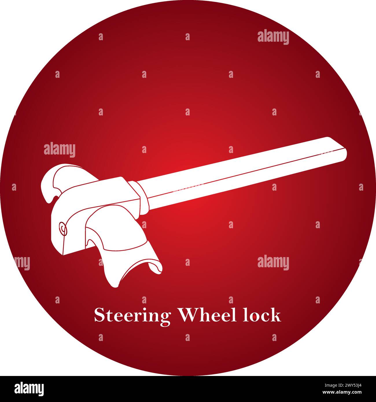 Steering wheel lock icon vector illustration symbol design Stock Vector ...