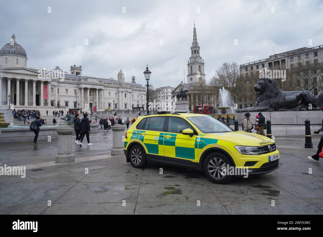 NHS London ambulance service paramedic vehicle attending to incident in ...