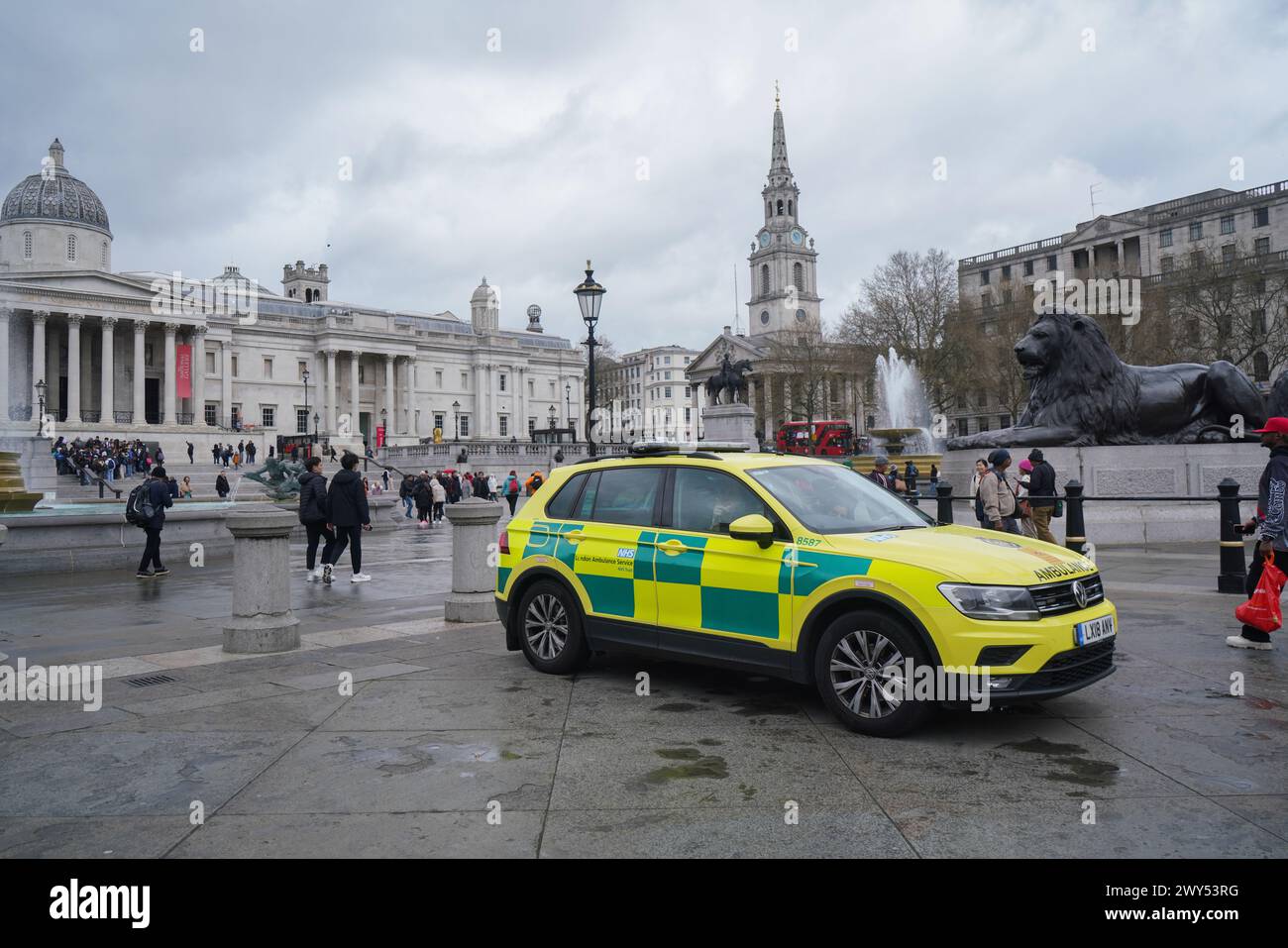 NHS London ambulance service paramedic vehicle attending to incident in ...