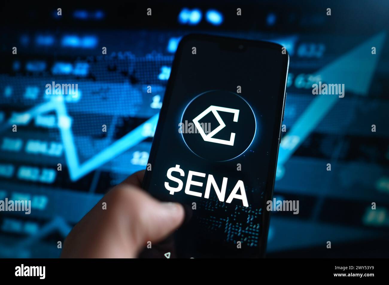 Poland. 04th Apr, 2024. In this photo illustration a Ena logo is ...