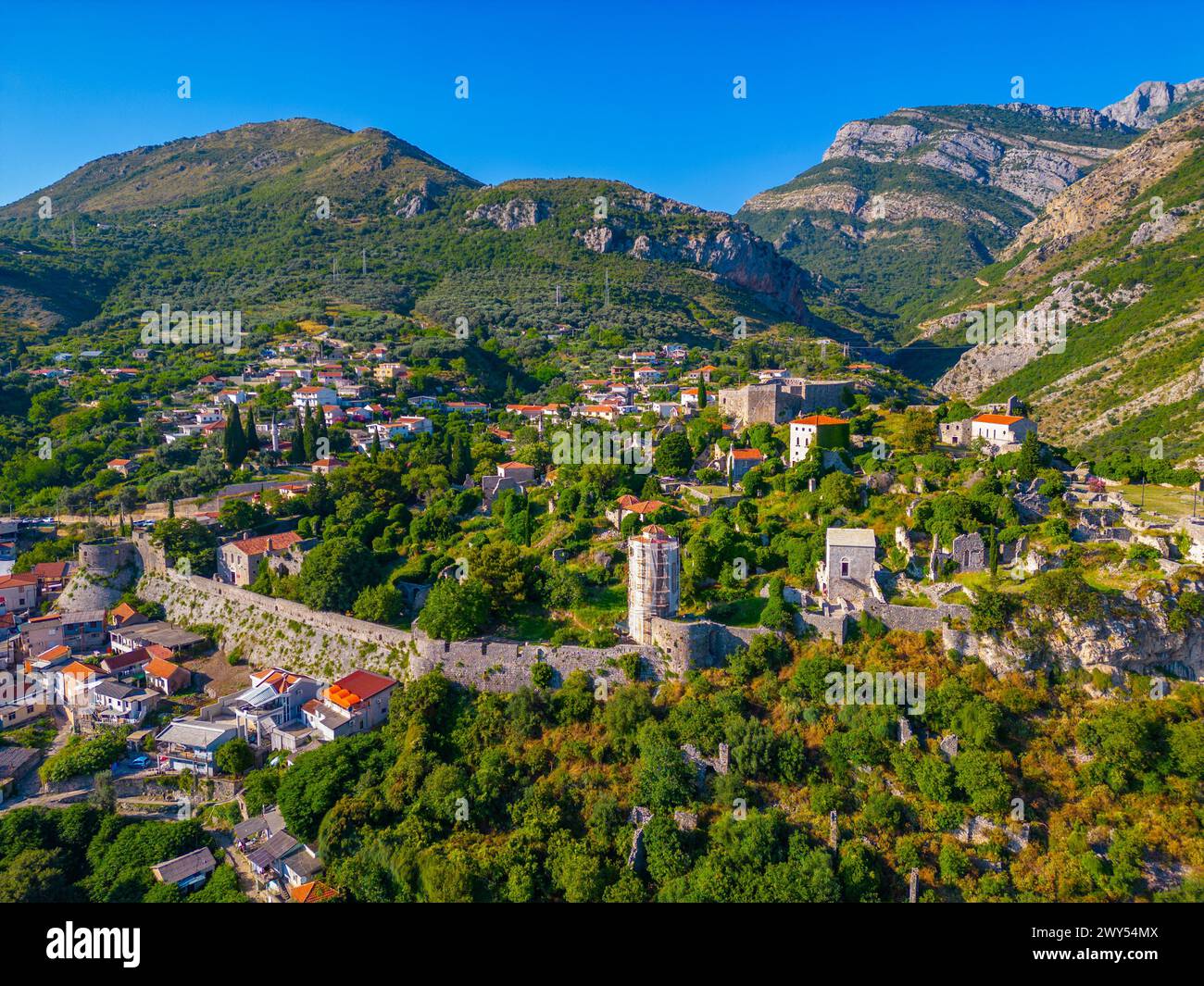 Aerial view of ruins of Stari Bar in Montenegro Stock Photo - Alamy