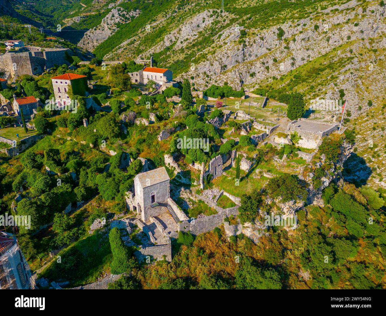 Aerial view of ruins of Stari Bar in Montenegro Stock Photo - Alamy