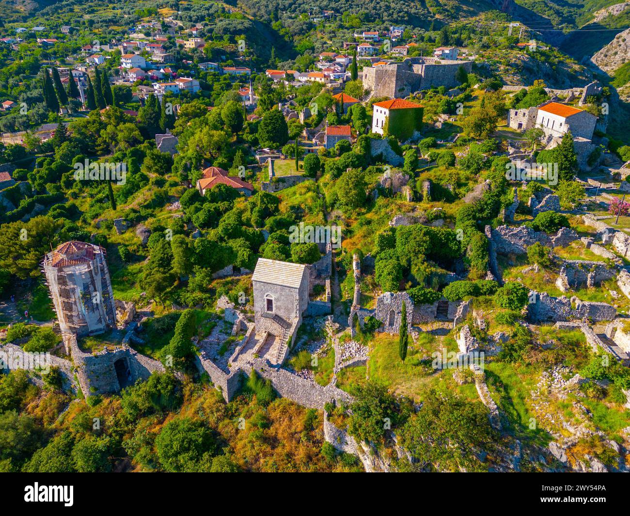 Aerial view of ruins of Stari Bar in Montenegro Stock Photo - Alamy