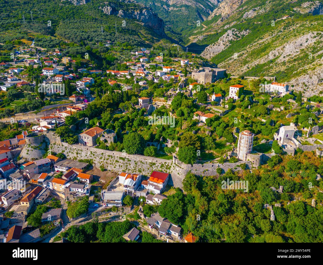 Aerial view of ruins of Stari Bar in Montenegro Stock Photo - Alamy