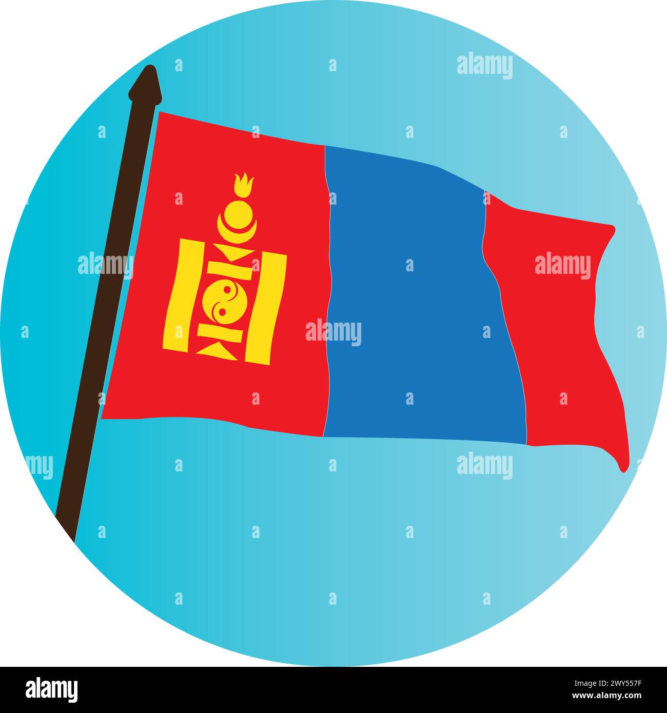 Mongolia flag icon vector illustration symbol design Stock Vector Image ...