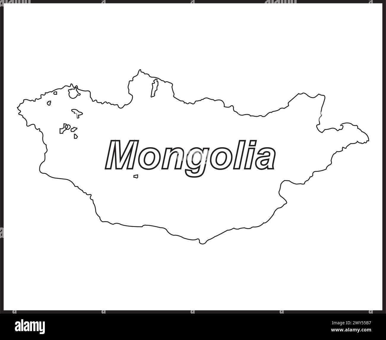 Mongolia map Black and White Stock Photos & Images - Alamy