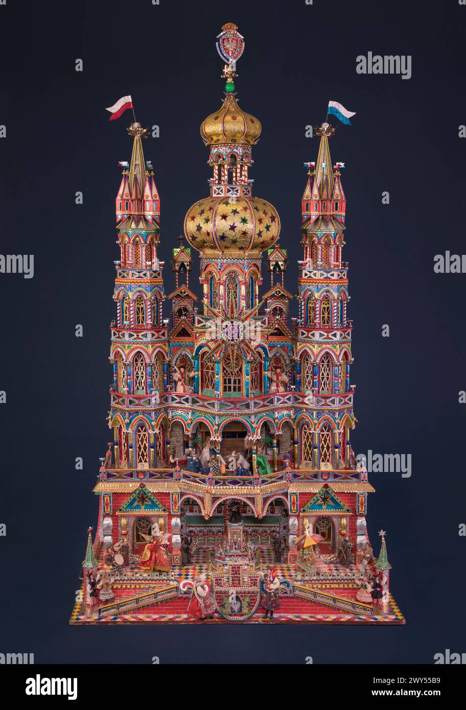 Traditional Krakow nativity scene, Szopka krakowska, Krakow, Poland ...