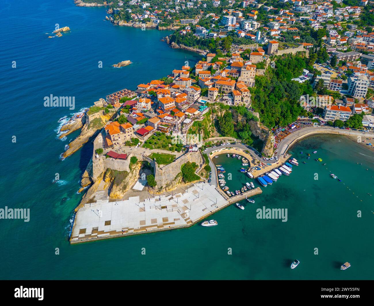 Panorama of Ulcinj in Montenegro Stock Photo - Alamy