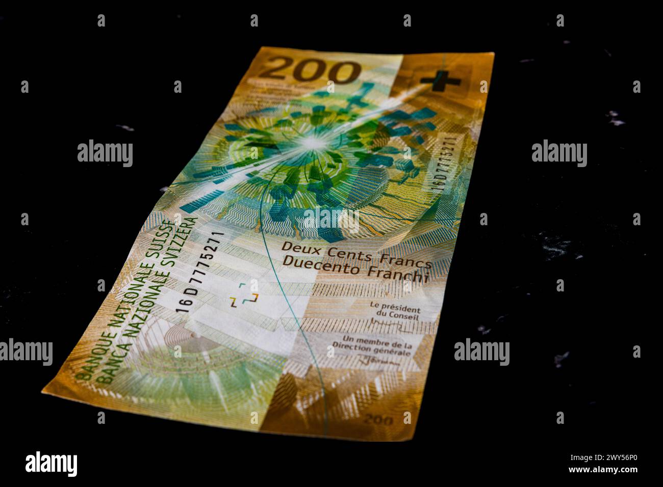 CHF money banknotes, detail photo of swiss franc. Swiss Franc currency ...