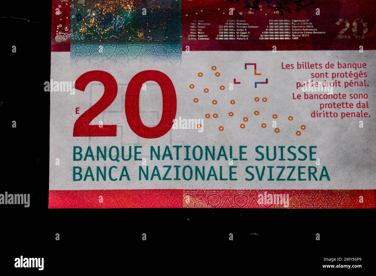 CHF money banknotes, detail photo of swiss franc. Swiss Franc currency ...