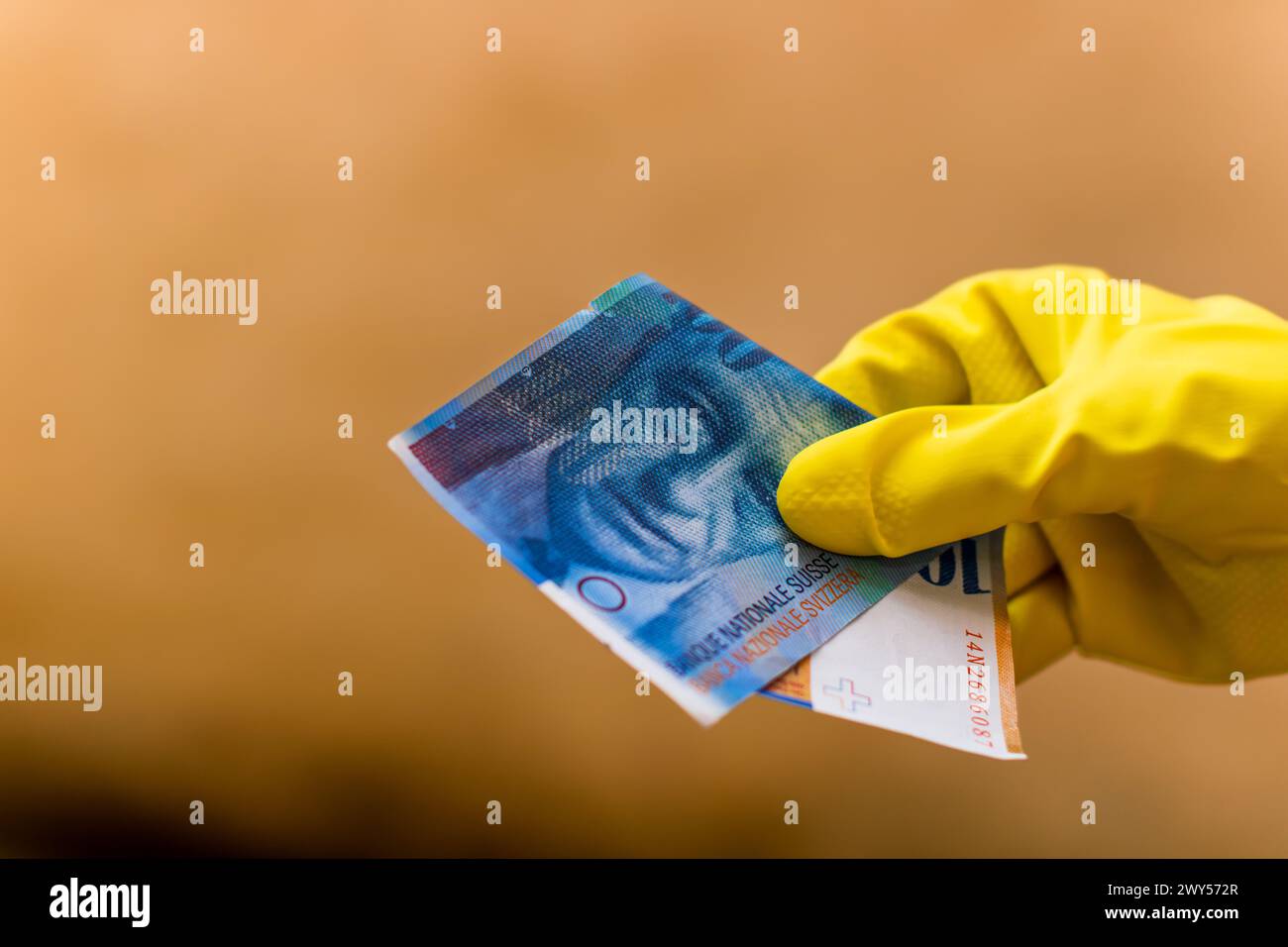 CHF money banknotes, detail photo of swiss franc. Swiss Franc currency ...