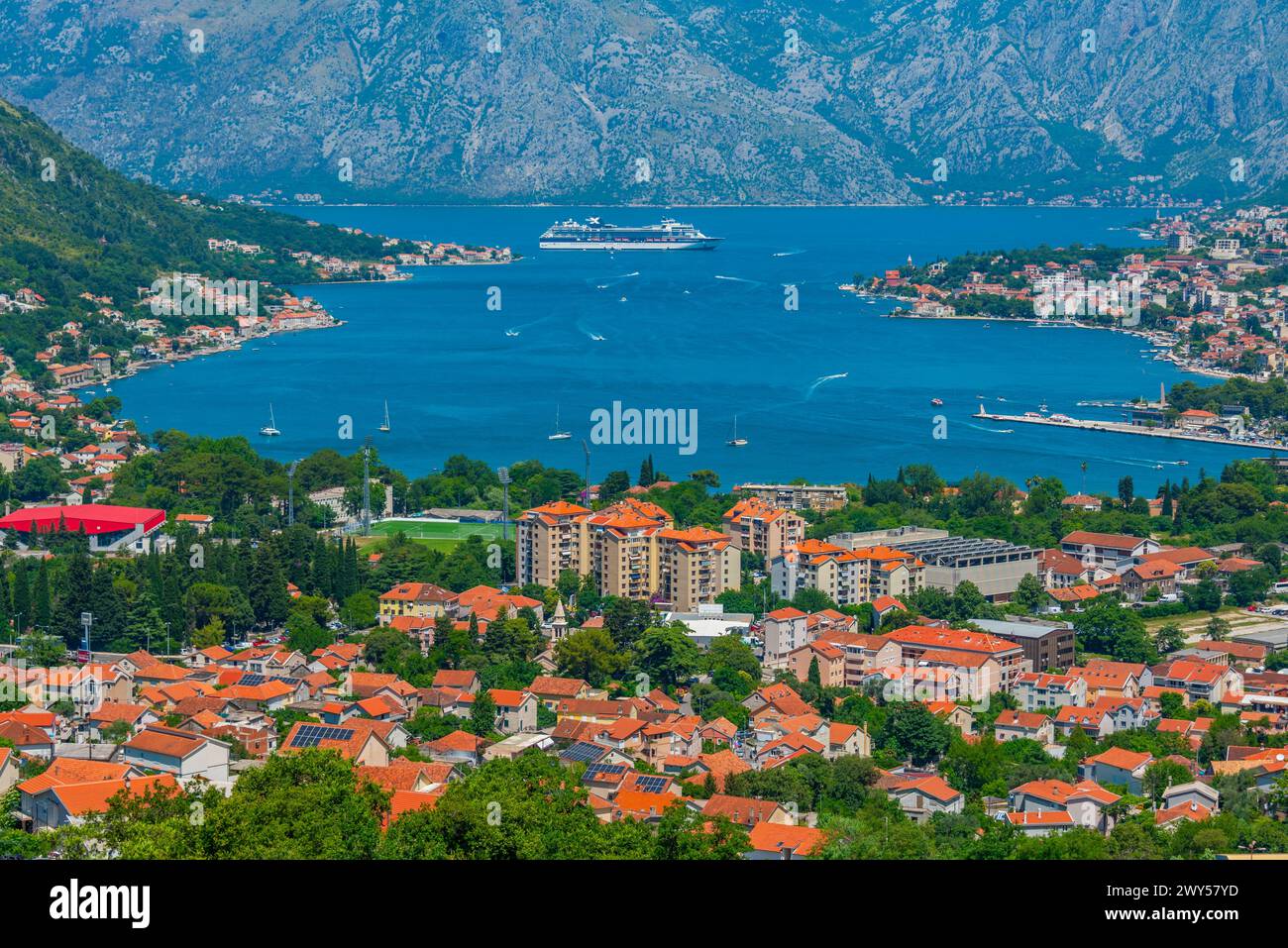 Panorama of Boka Kotorska bay in Montenegro Stock Photo - Alamy
