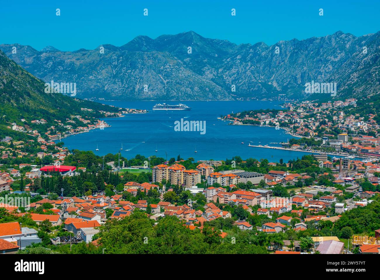 Panorama of Boka Kotorska bay in Montenegro Stock Photo - Alamy