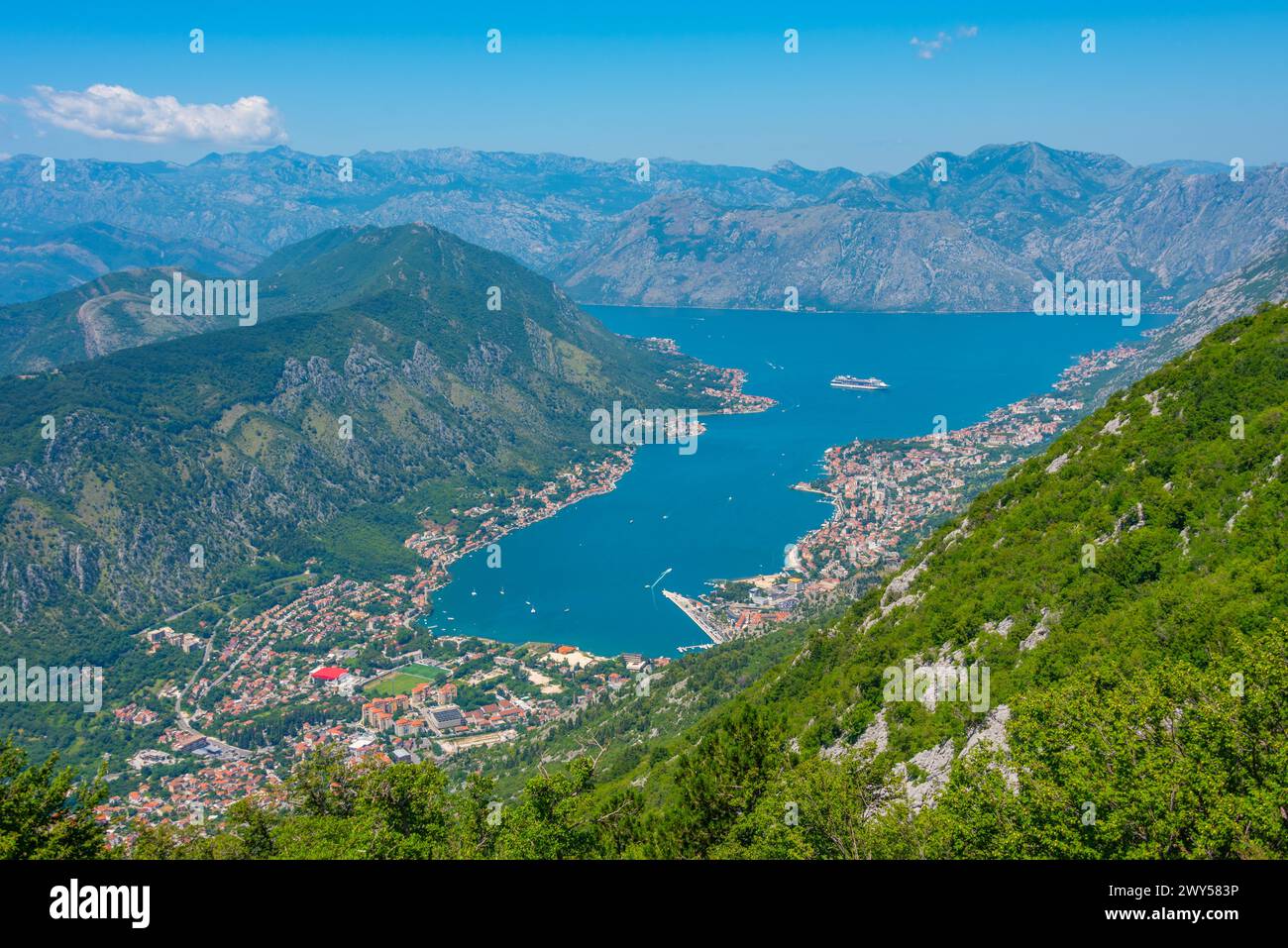 Panorama of Boka Kotorska bay in Montenegro Stock Photo - Alamy