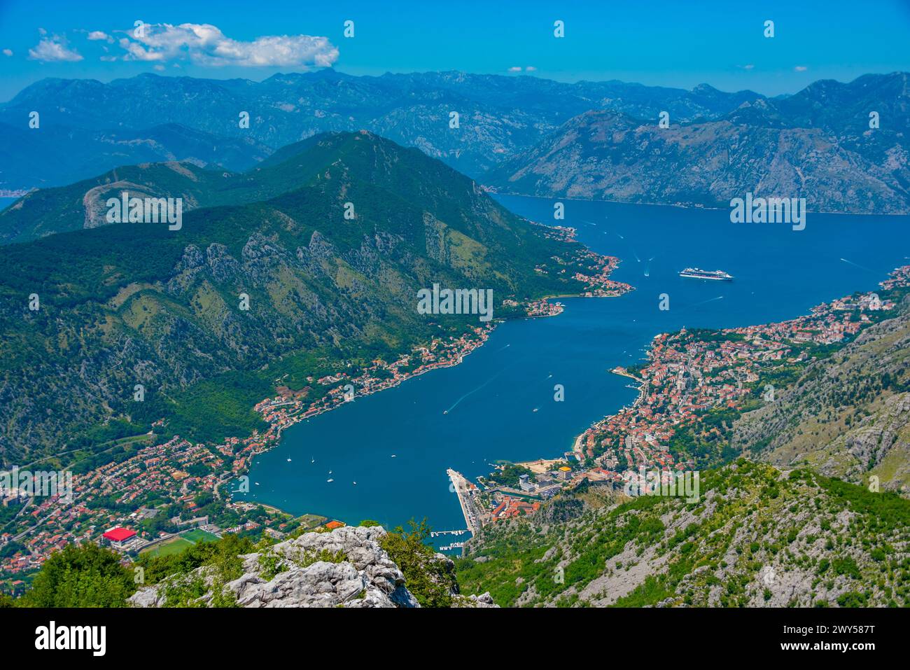 Panorama of Boka Kotorska bay in Montenegro Stock Photo - Alamy