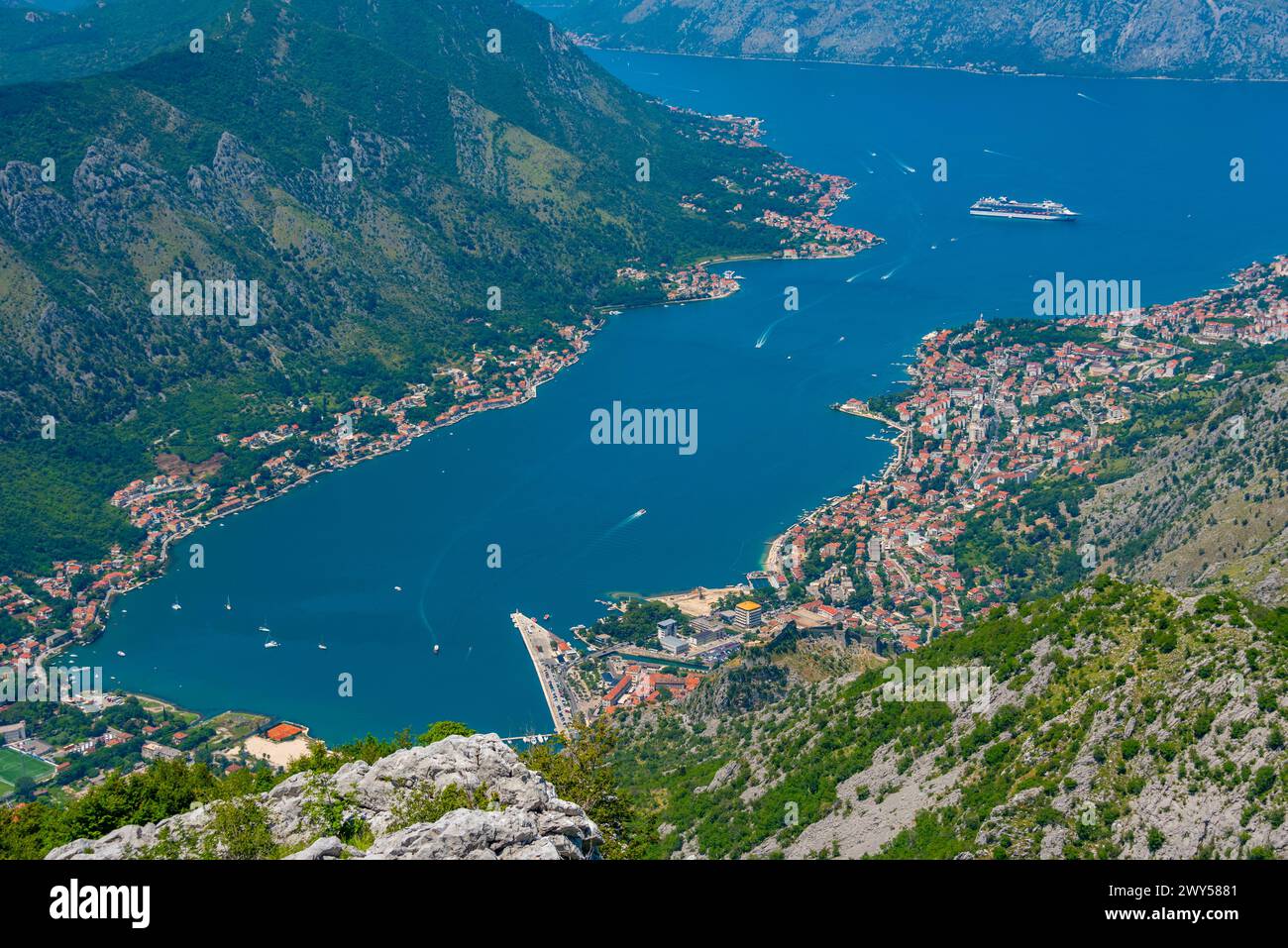 Panorama of Boka Kotorska bay in Montenegro Stock Photo - Alamy